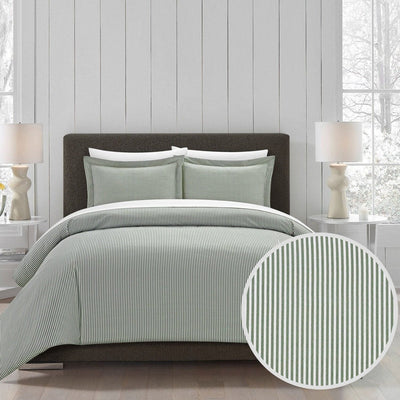 Chic Home Morgan 3 Piece Two Tone Striped Duvet Cover Set Bedding ...