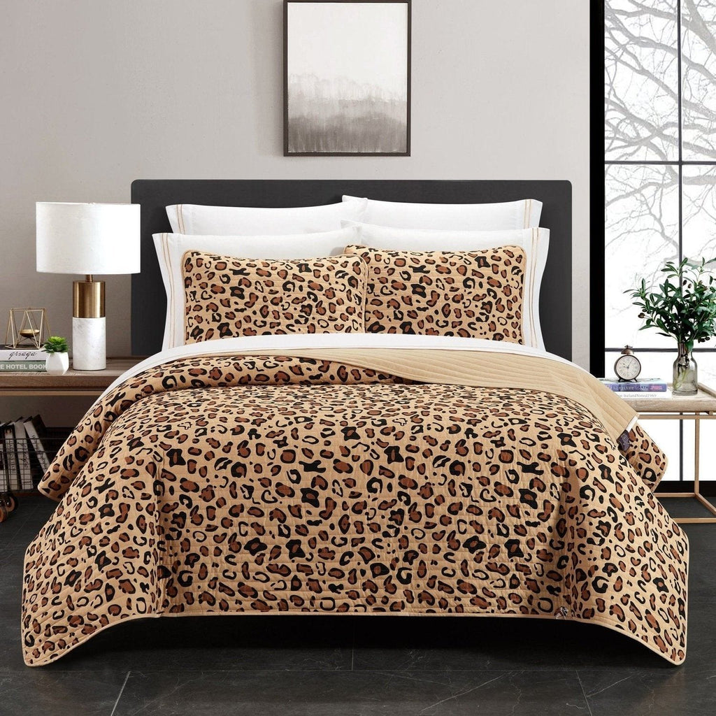 Chic Home Wild Cheeta 9 Piece Cheetah Print Quilt Set Bedding – Chic ...