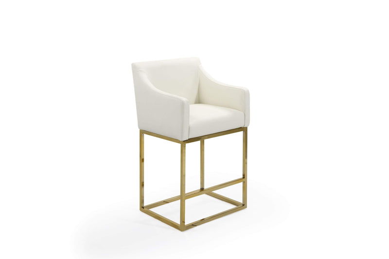 Bluebell Leather Counter Stool Gold Base - TheChicHomeStore – Chic Home