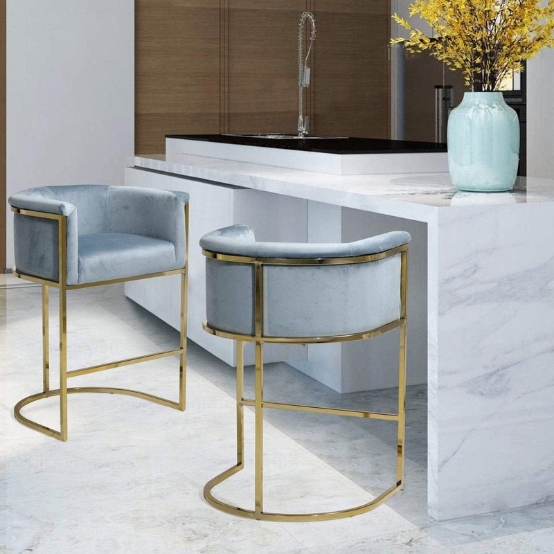 Iconic Finley Velvet Counter Stool Chair Gold - TheChicHomeStore – Chic ...